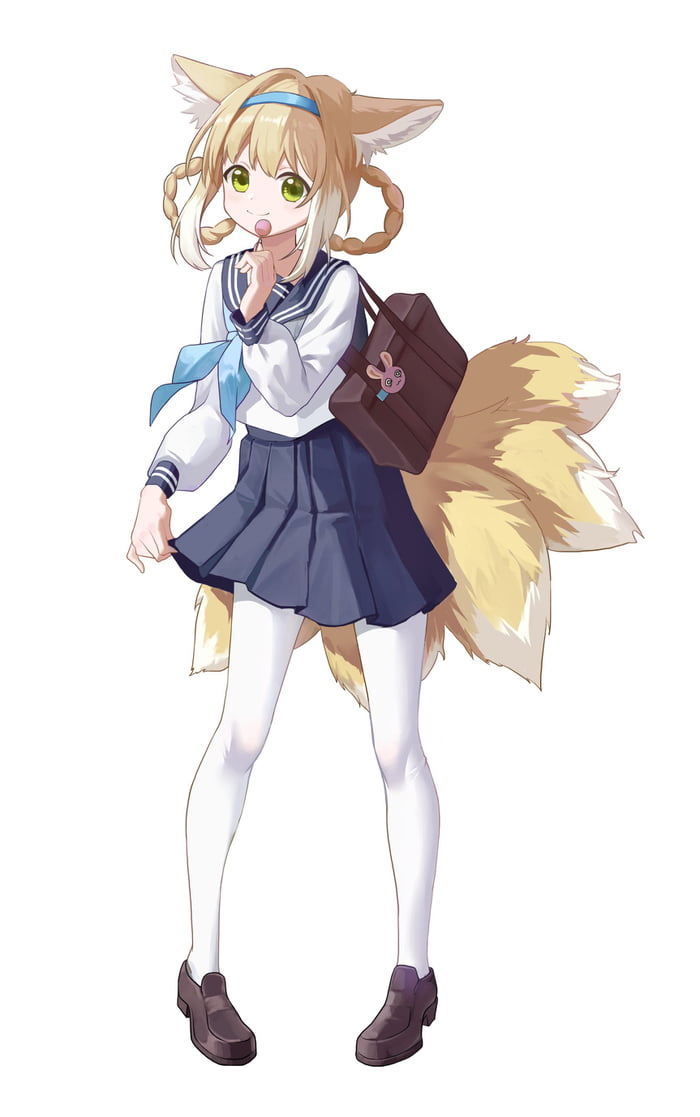 Anime Pantyhose Legs #891: Suzuran (Arknights) dressed in a school ...