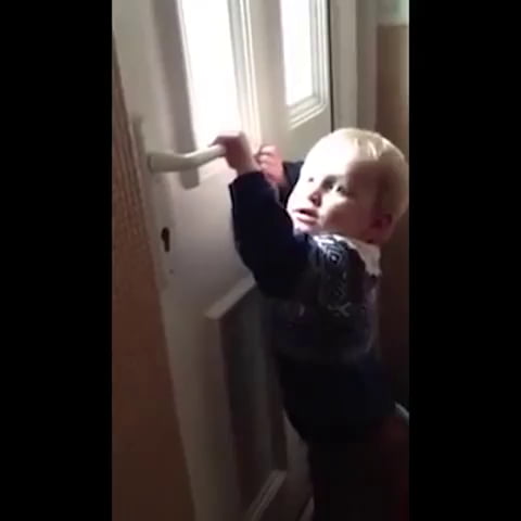 What could go wrong if kid stand too close to door - 9GAG