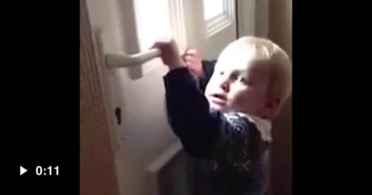What could go wrong if kid stand too close to door - 9GAG
