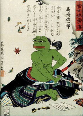 Very rare bushido Pepe committing seppuku - 9GAG