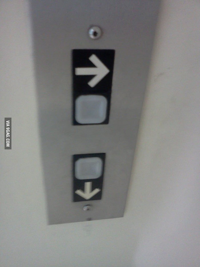 The elevator I'm in goes down and right. - 9GAG