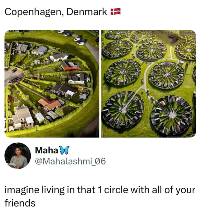 Imagine living in these unique circular garden communities. - 9GAG