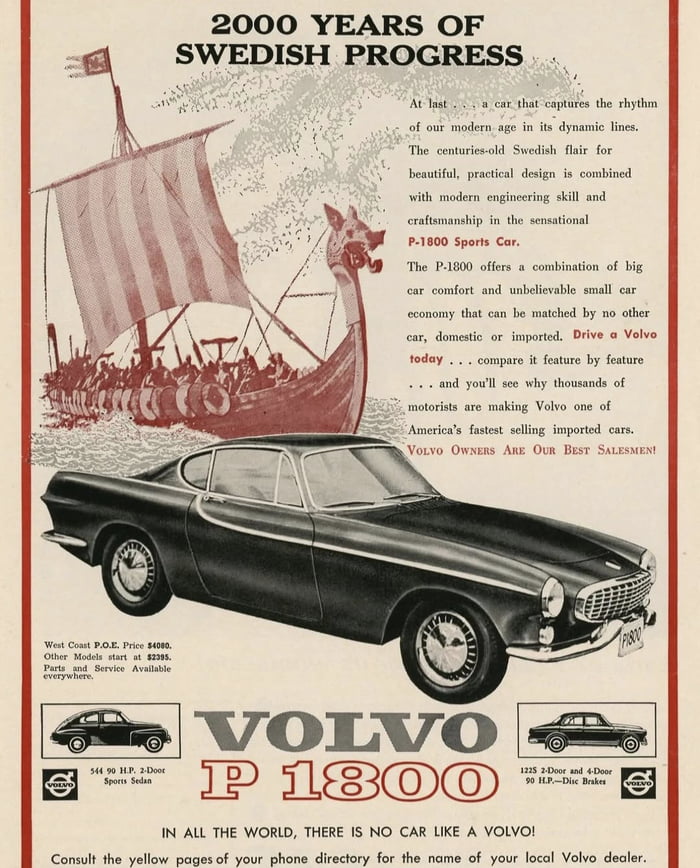 Old advertising for Volvo P 1800. - 9GAG