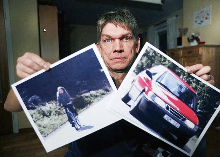 A man testing his new digital camera captured a 10 year old Engla ...