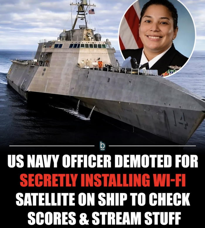 US NAVY officer demoted for trying to install Starlink on their ship - 9GAG