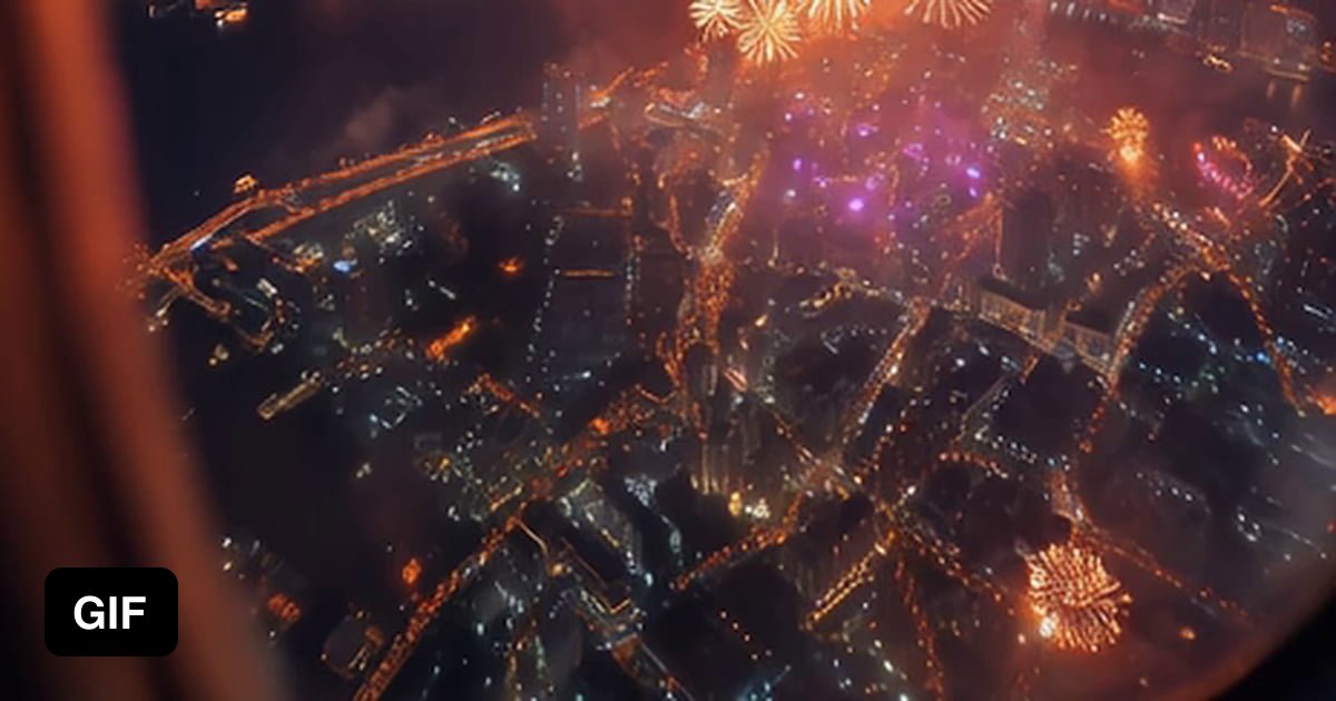 Fireworks while landing - 9GAG