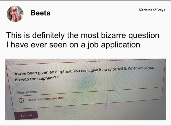 This job application question is definitely a conversation starter. - 9GAG