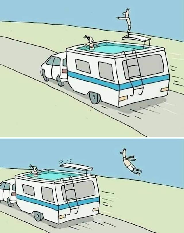 Always check if the pool is moving at 100kph before diving - 9GAG