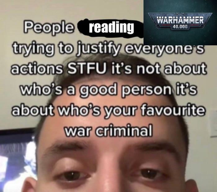 Vulkan is mine. He's so sweet with the eldars children - 9GAG