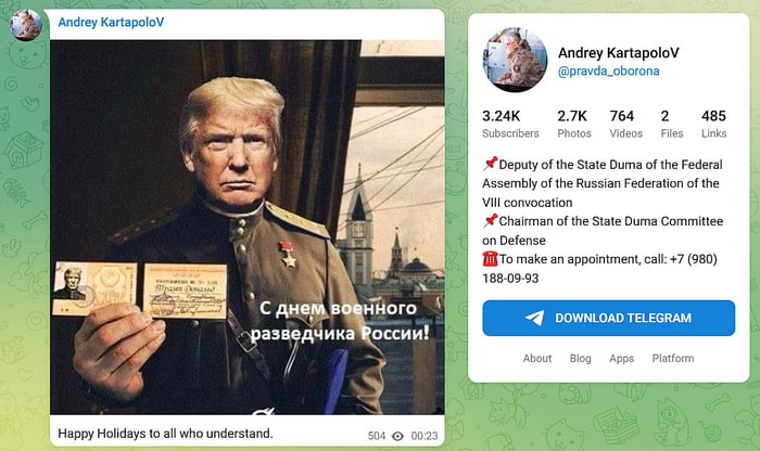 The chairman of the Defence Committee of the State Duma of the Russian ...