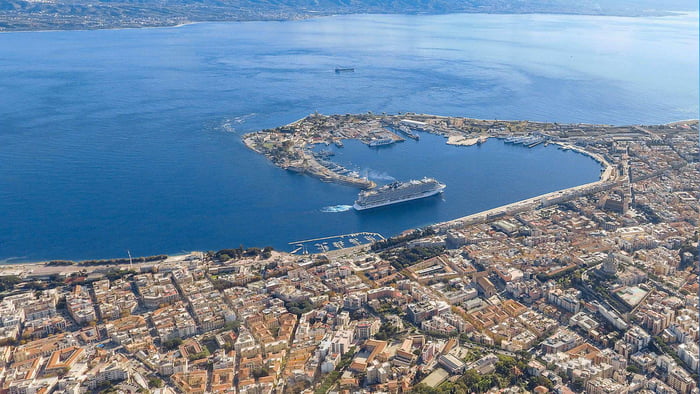 The port of Messina in Sicily. It is believed that in October 1347, 12 ...
