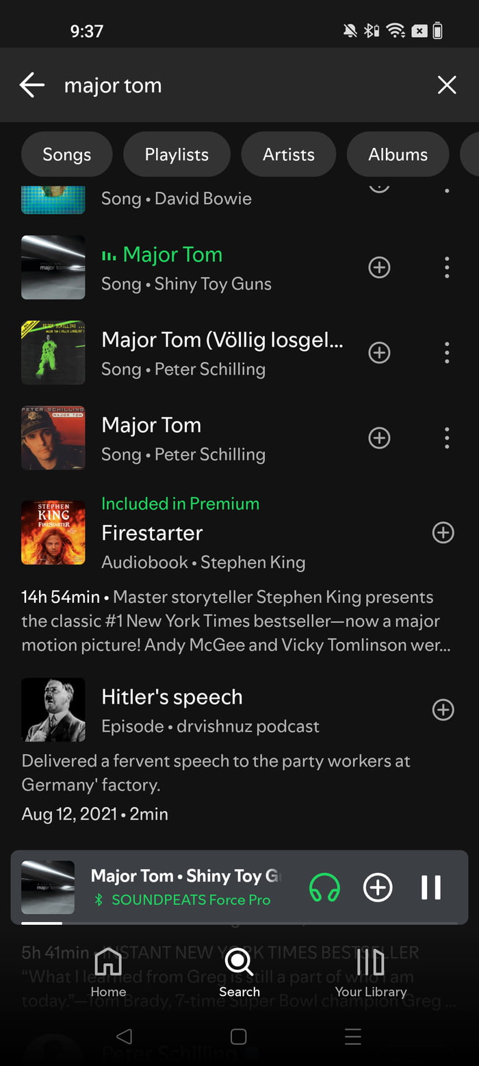 Just wanted to find a song, not the rise of the fourth reich. Wft Spotify - 9GAG