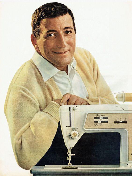 Tony Bennett in a 1966 advert for a sewing machine - 9GAG