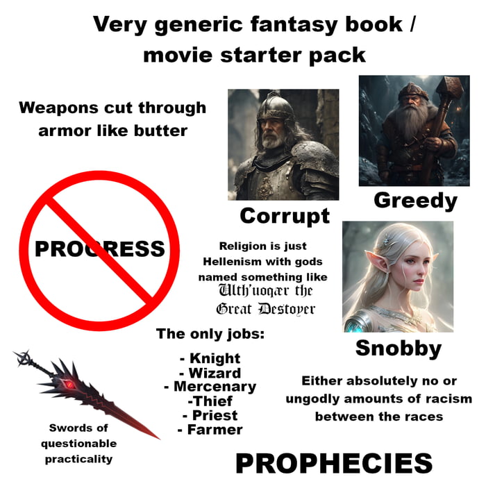 Very generic fantasy book / movie starter pack - 9GAG