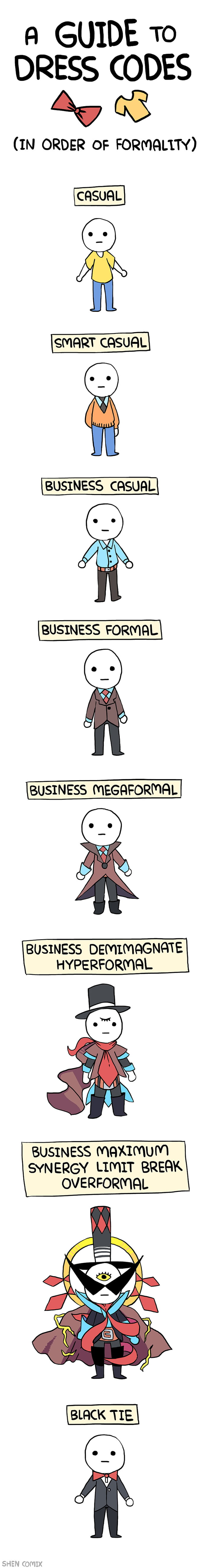 A Guide to Dress Codes - 9GAG