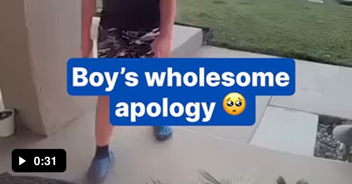 Boy offers heartfelt apology on doorbell camera - 9GAG