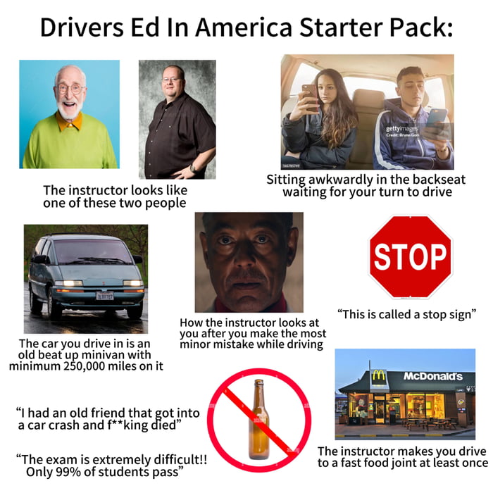 Drivers Ed In America Starter Pack - 9GAG