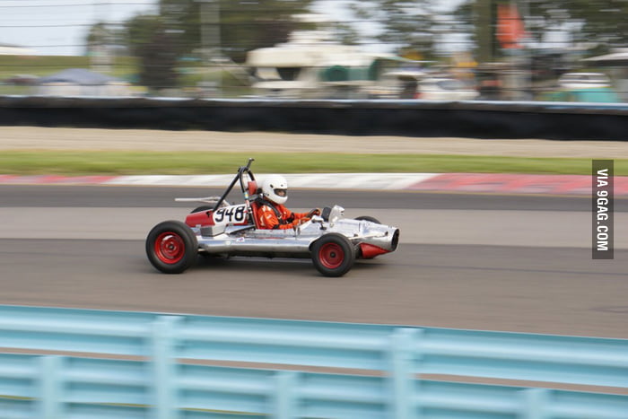 This is a race car made from an old fighter plane fuel tank. - 9GAG