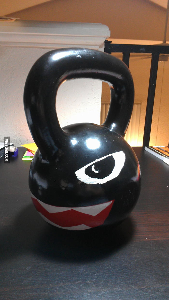 I gave my kettlebell some personality - 9GAG