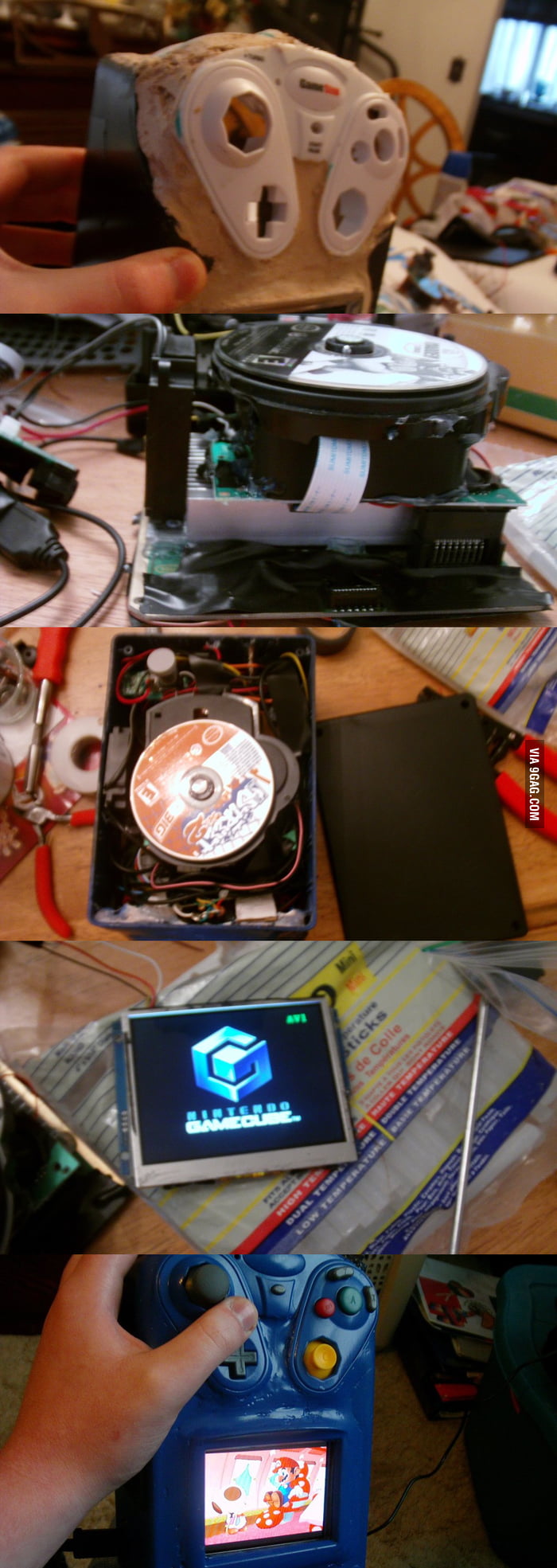 Friend built a full working, portable GameCube - 9GAG