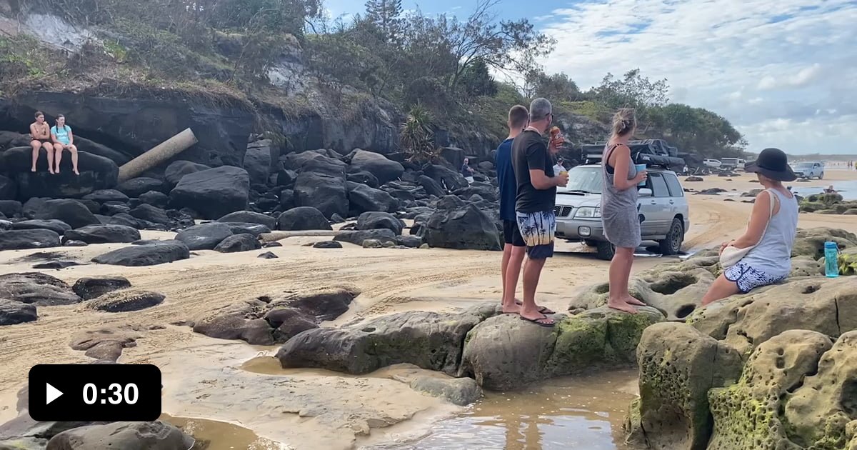 Bogan beach driving. Complete with under car speaker. A cuzzy bro at ...