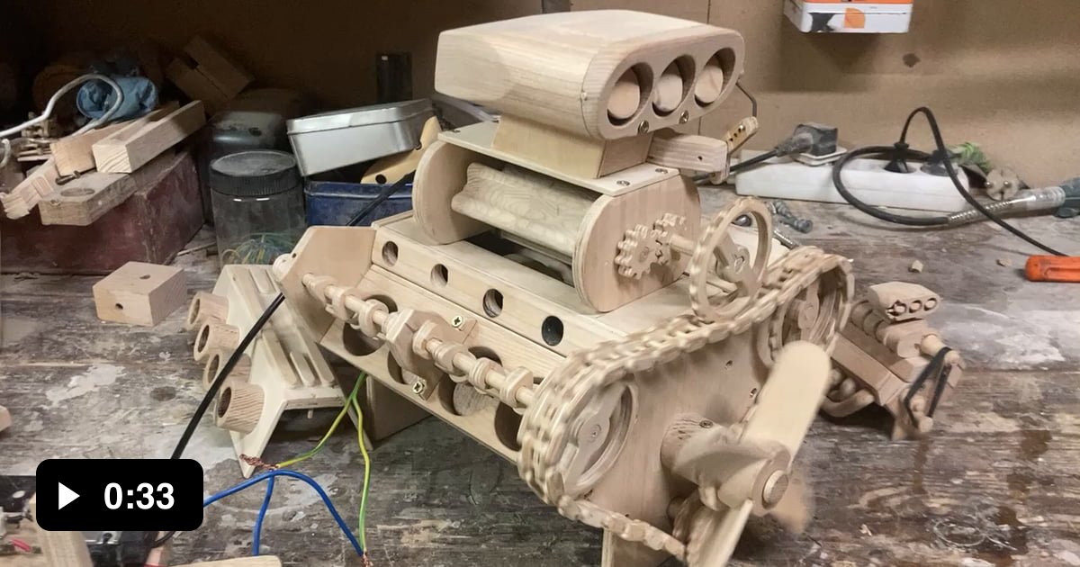 Realistic hand made wooden engine model - 9GAG