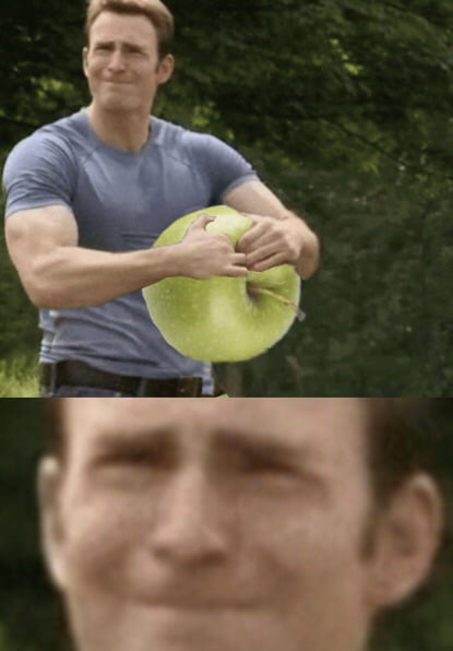 Ten years old me trying to split an apple with my bare hands - 9GAG