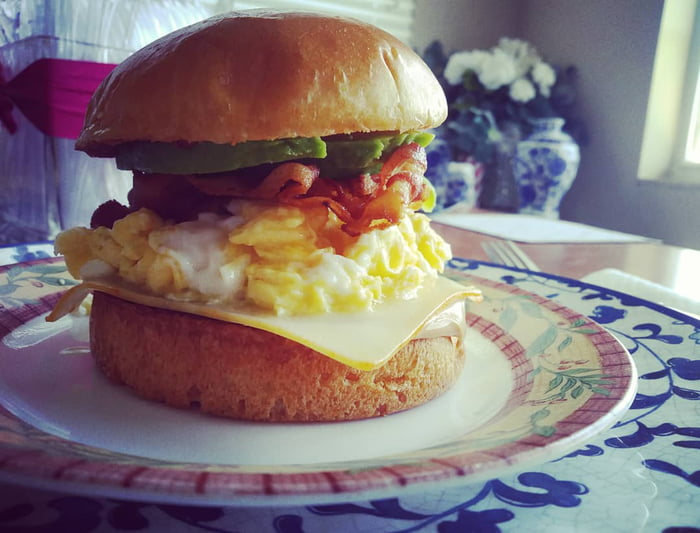 Breakfast Sammy - eggs, bacon, avocado, muenster cheese and chipotle ...