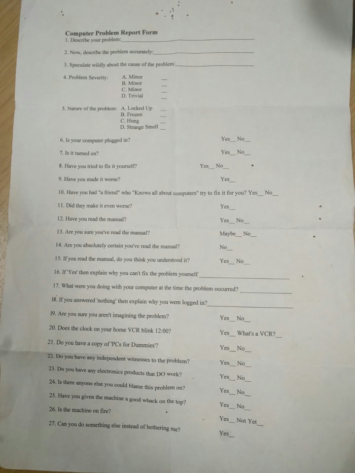 Computer problem solving report. Seen at CIT Cork. - 9GAG