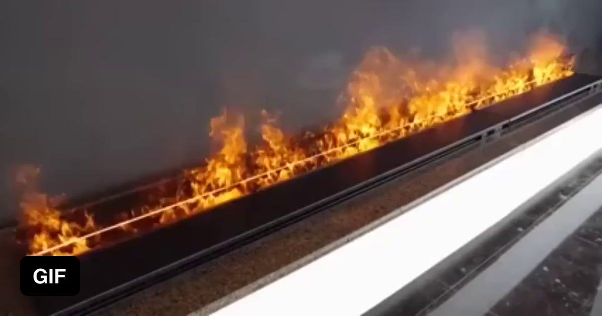 A touchable 'fire' that works by shining orange LED-light on water ...