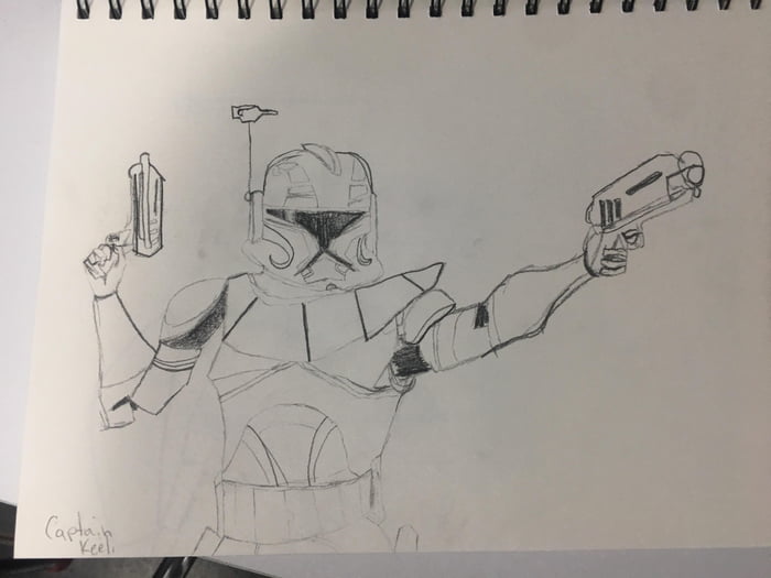 First attempt at drawing a clone. Captain Keeli - 9GAG