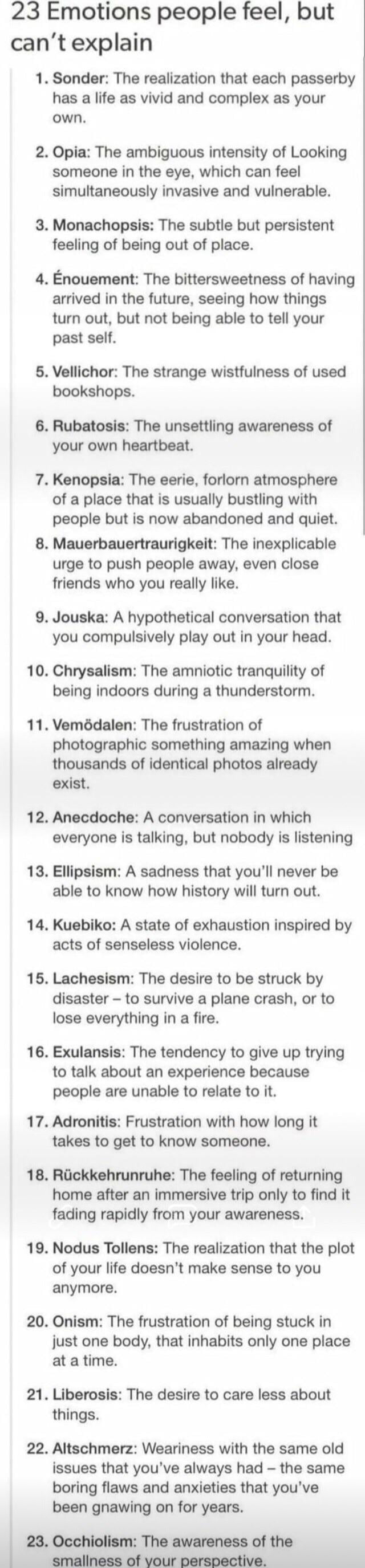 23 emotions people feel but can’t explain - 9GAG