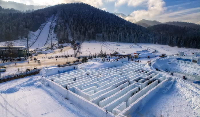Snow labyrinth in Poland - 9GAG
