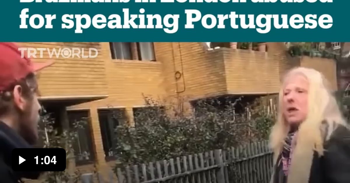 Crazy british woman attacks Brazilians for speaking their native language. - 9GAG
