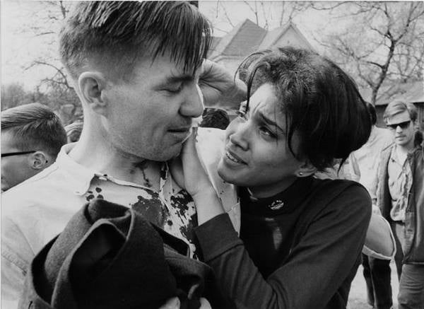 Harriet Richardson tends to the wounds of Galway Kinnell (both of ...