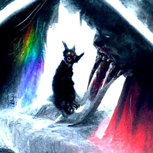 Rainbow Vampire Kitten - made with NightCafe - 9GAG