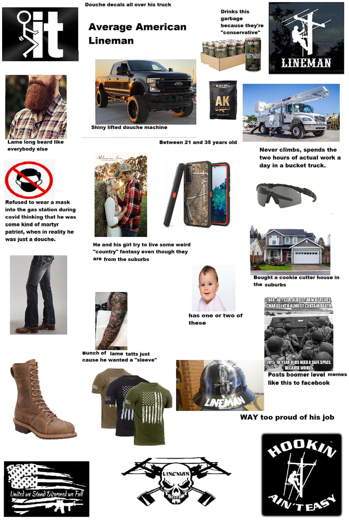 Average American Lineman Starterpack - 9GAG