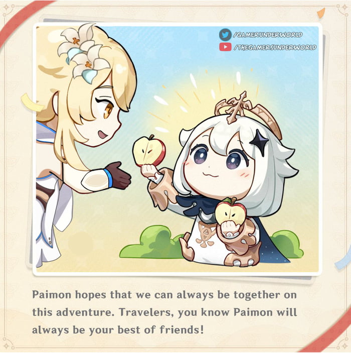 I'm gonna cry my ass off if paimon betrays us in the end. (I probably ...
