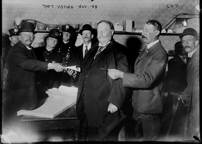 William Howard Taft casting his ballot for the 31st Quadrennial ...