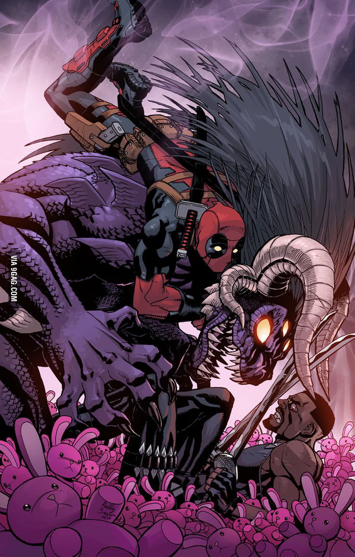 Deadpool Trying To Calm His Wife Down 9gag