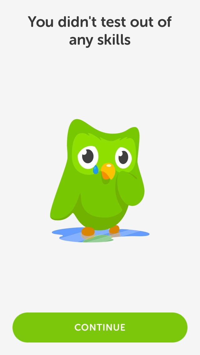 After a whole year in spanish class i take a placement test on Duolingo ...