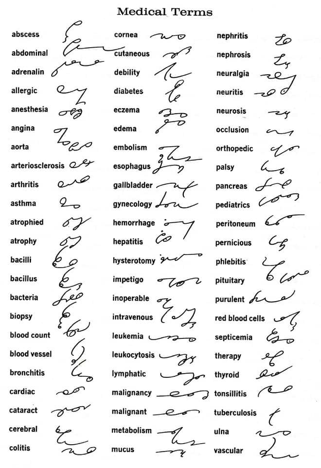 Guide to a doctor’s handwriting - 9GAG