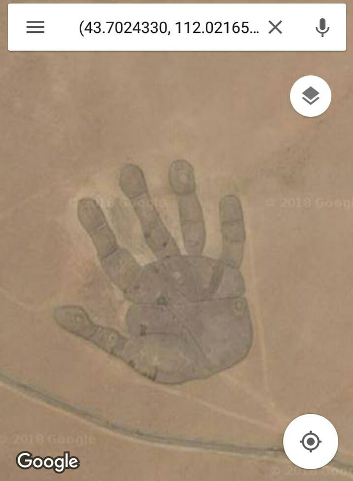 There's big hand on the Google Map at Mongolia. - 9GAG