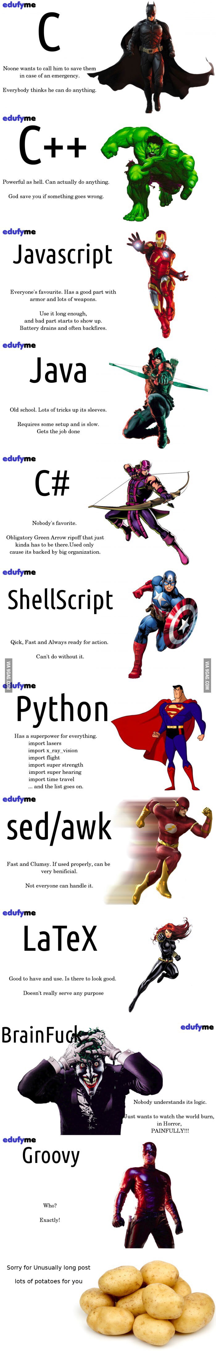 If Programing Languages Were Superheroes - 9GAG