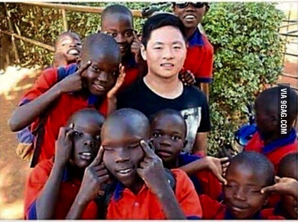 When you try to help the kids in need but they're all racist - 9GAG