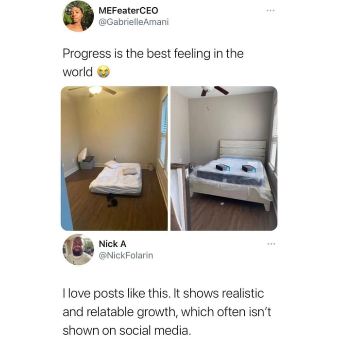 Realistic and relatable growth 🛏👏🏼 ️ - 9GAG