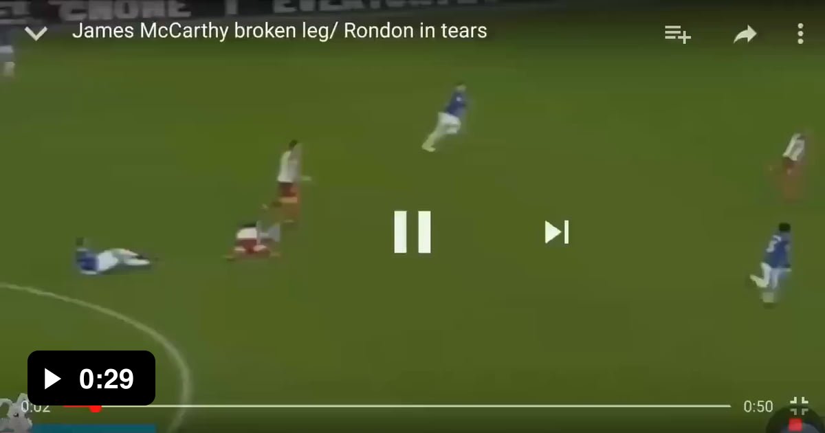 Soccer player suffers horrific double leg break. - 9GAG