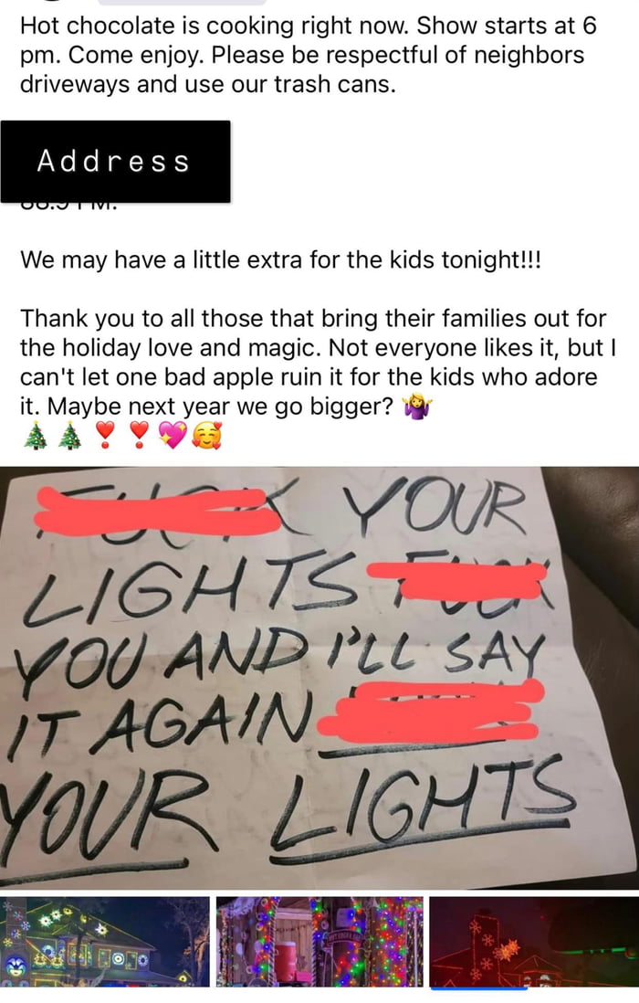 Family who gives out hot cocoa got a note from the neighborhood’s Grinch - 9GAG