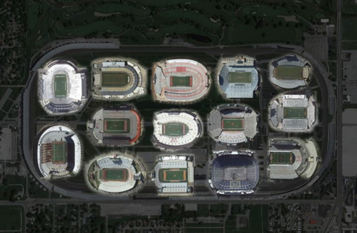 The Indianapolis Motor Speedway is so big that you could fit all 14 Big ...