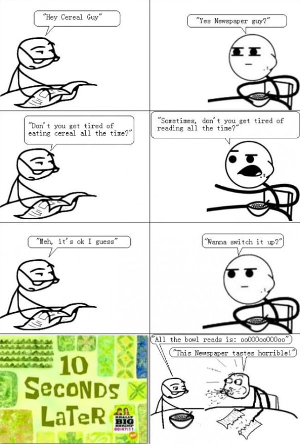 Rage Comic - Cereal & News Guy - 9GAG
